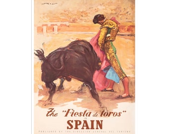 Spain Art Vintage Spanish Poster Print Canvas Hanging Wall - Etsy