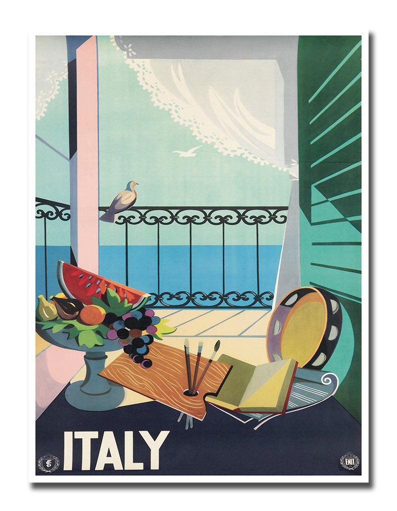 Travel Poster Italy Art Canvas Print Hanging Wall Decor Xr657 - Etsy