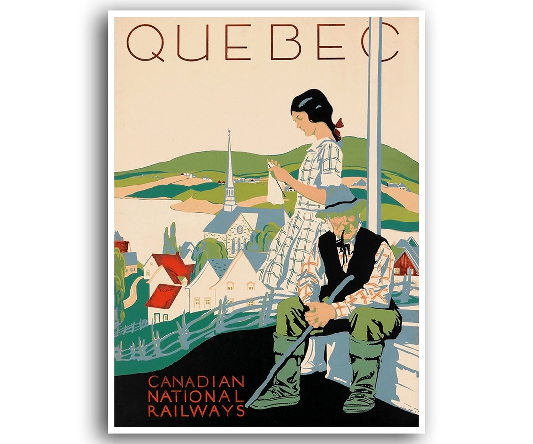 Quebec Art Vintage Canada Poster Print Canvas Hanging Wall Decor Xr896 ...