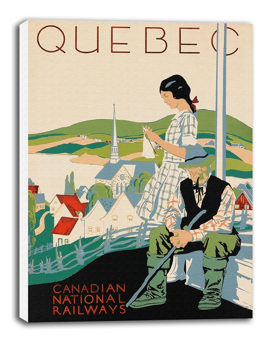 Quebec Art Vintage Canada Poster Print Canvas Hanging Wall - Etsy