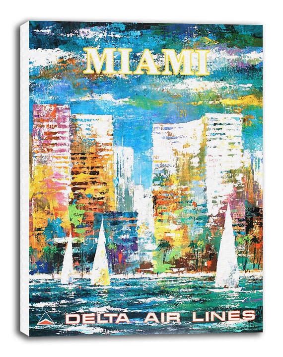 Art Miami Florida Travel Poster Print Gift Hanging Wall Decor | Etsy