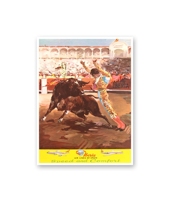 Spain Art Bull Fighting Poster Print Canvas Hanging Wall Decor | Etsy