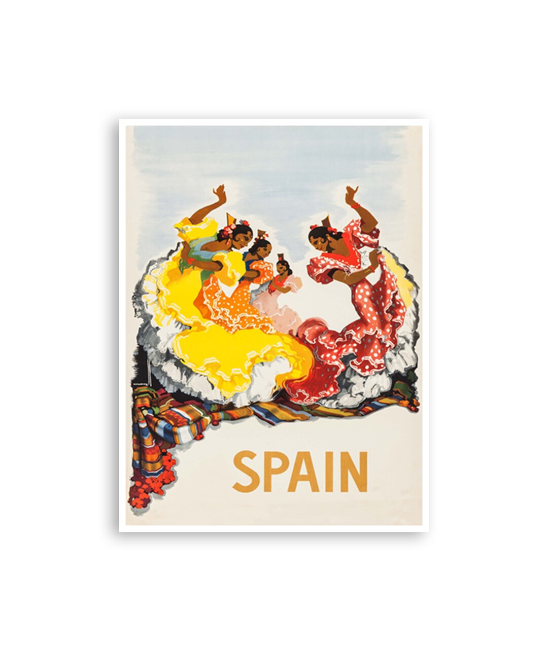 Spain Travel Poster Spanish Art Flamenco Dancers Print Xr2477 - Etsy