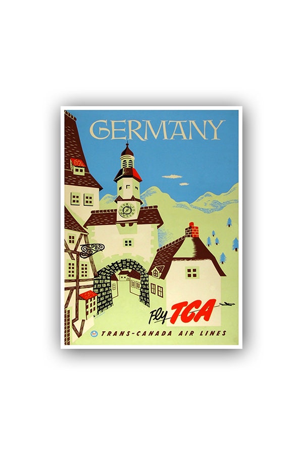 Germany Poster Travel Art Vintage German Print Canvas Hanging Wall ...
