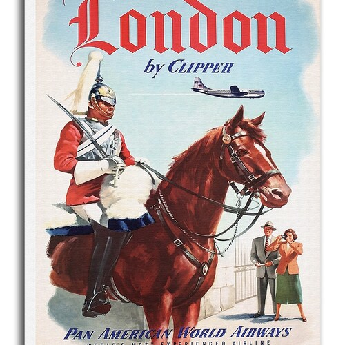 London England Vintage Travel Poster Poster Paper or Canvas - Etsy