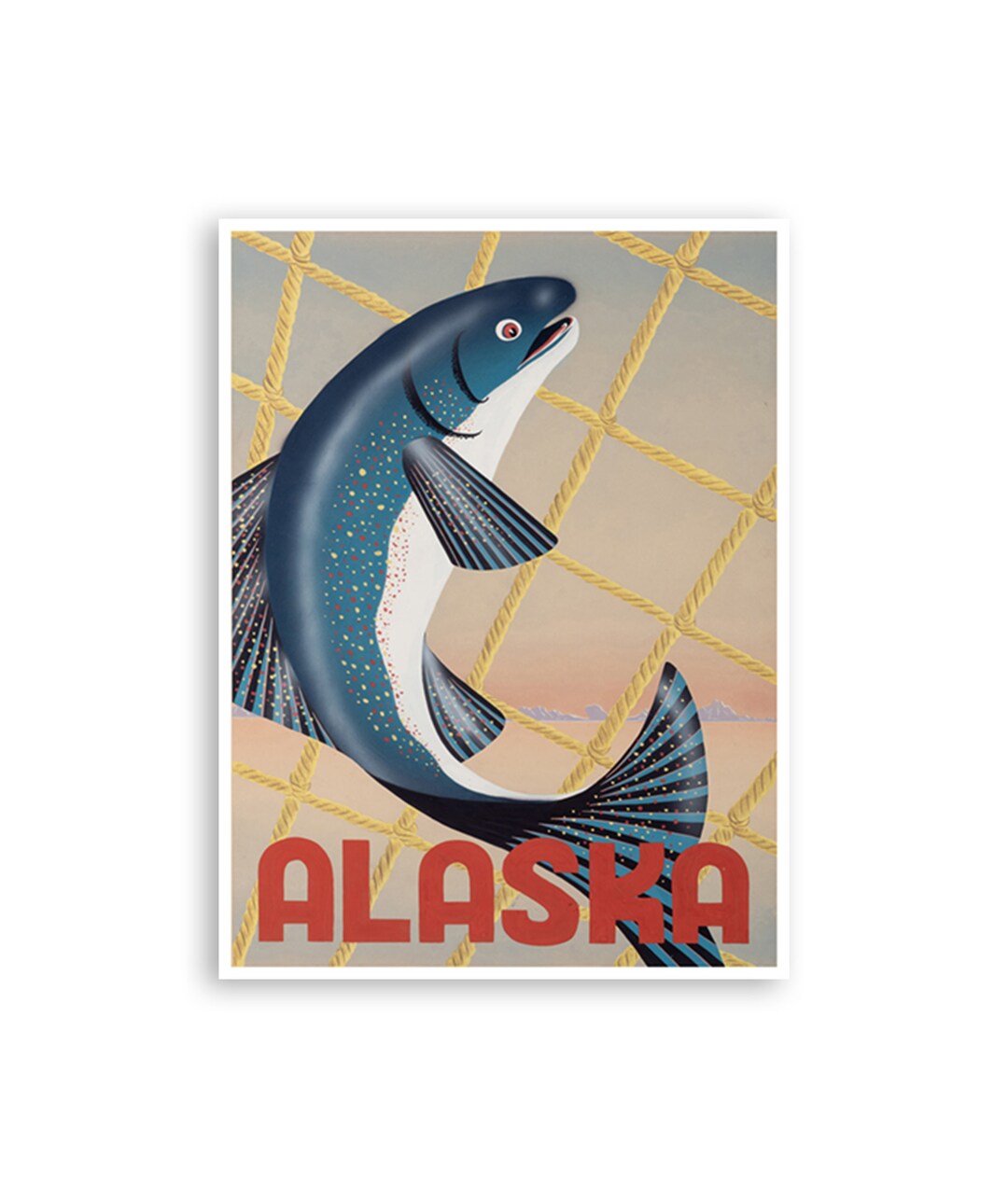 Alaska Art Alaskan Fishing Print Travel Poster Xr2851a - Etsy