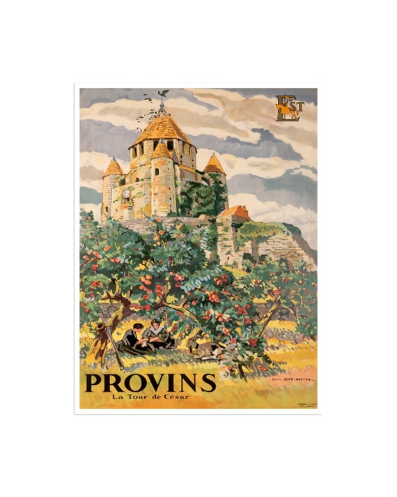 Provins France Art Vintage French Poster Print Canvas Hanging | Etsy