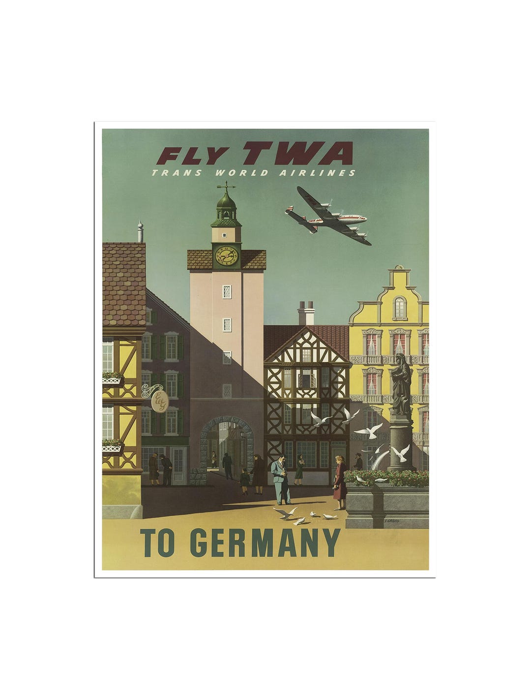 Germany Art Canvas German Travel Poster Print Hanging Wall Decor Xr625a ...