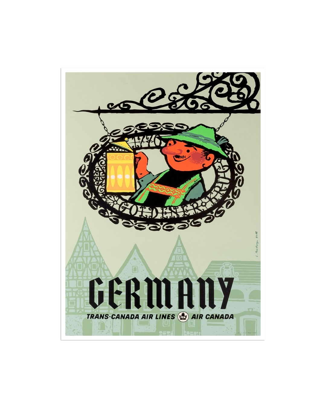 Germany Poster Travel Art Vintage German Print Canvas Hanging - Etsy