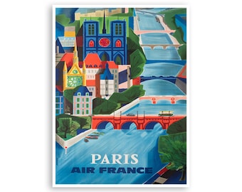 France Art Print, Paris Wall Art, Vintage French Poster Print ...