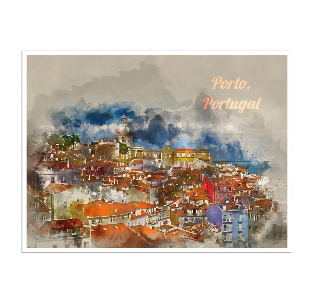 Porto Art Portugal Travel Poster Watercolor Print Wb28a - Etsy