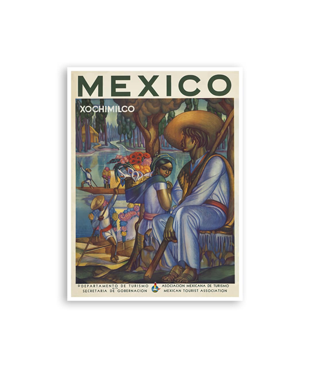 Xochimilco Art Mexican Travel Poster Mexico Print Canvas Wall Decor ...
