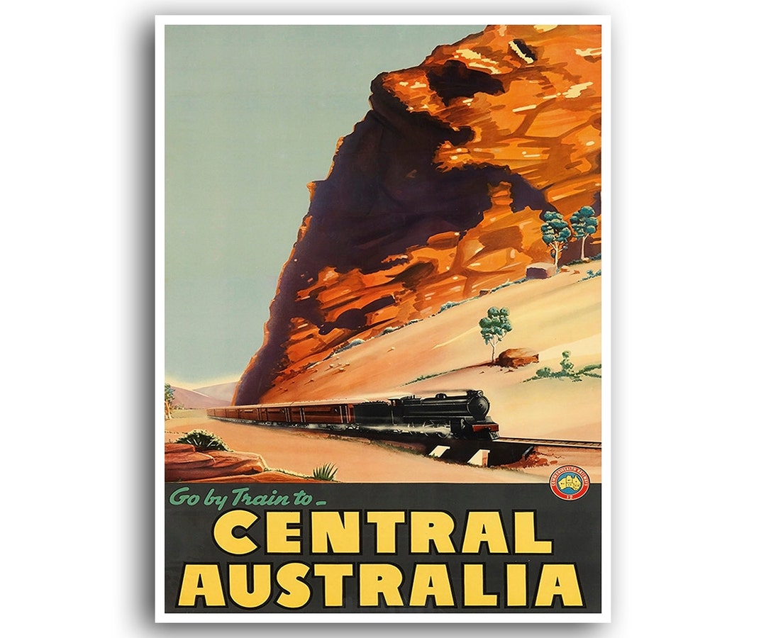 Australia Print Railroad Poster Australian Outback Art Xr919a - Etsy
