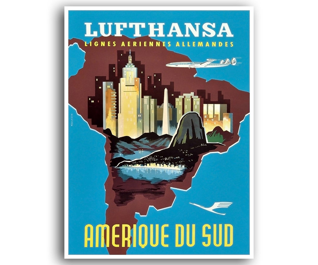 South America Print Vintage Travel Poster Retro Home Decor Art Xr941 - Etsy
