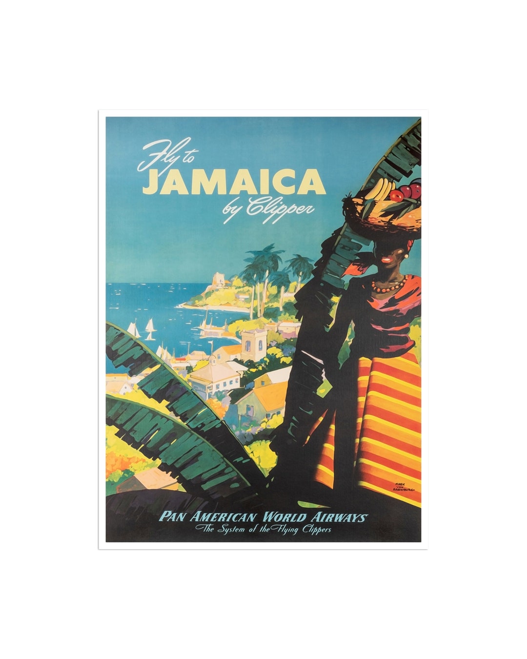 Jamaica Art Travel Poster Vintage Jamaican Print Canvas Decor Hanging ...