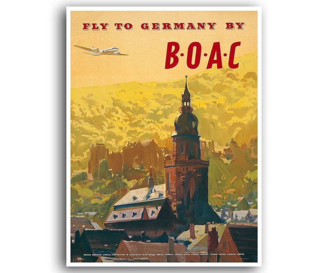 Germany Poster Travel Art Vintage German Print Canvas Hanging Wall ...