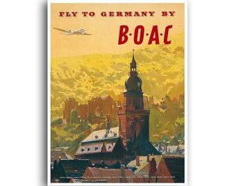 Germany Art Canvas German Travel Poster Print Hanging Wall - Etsy