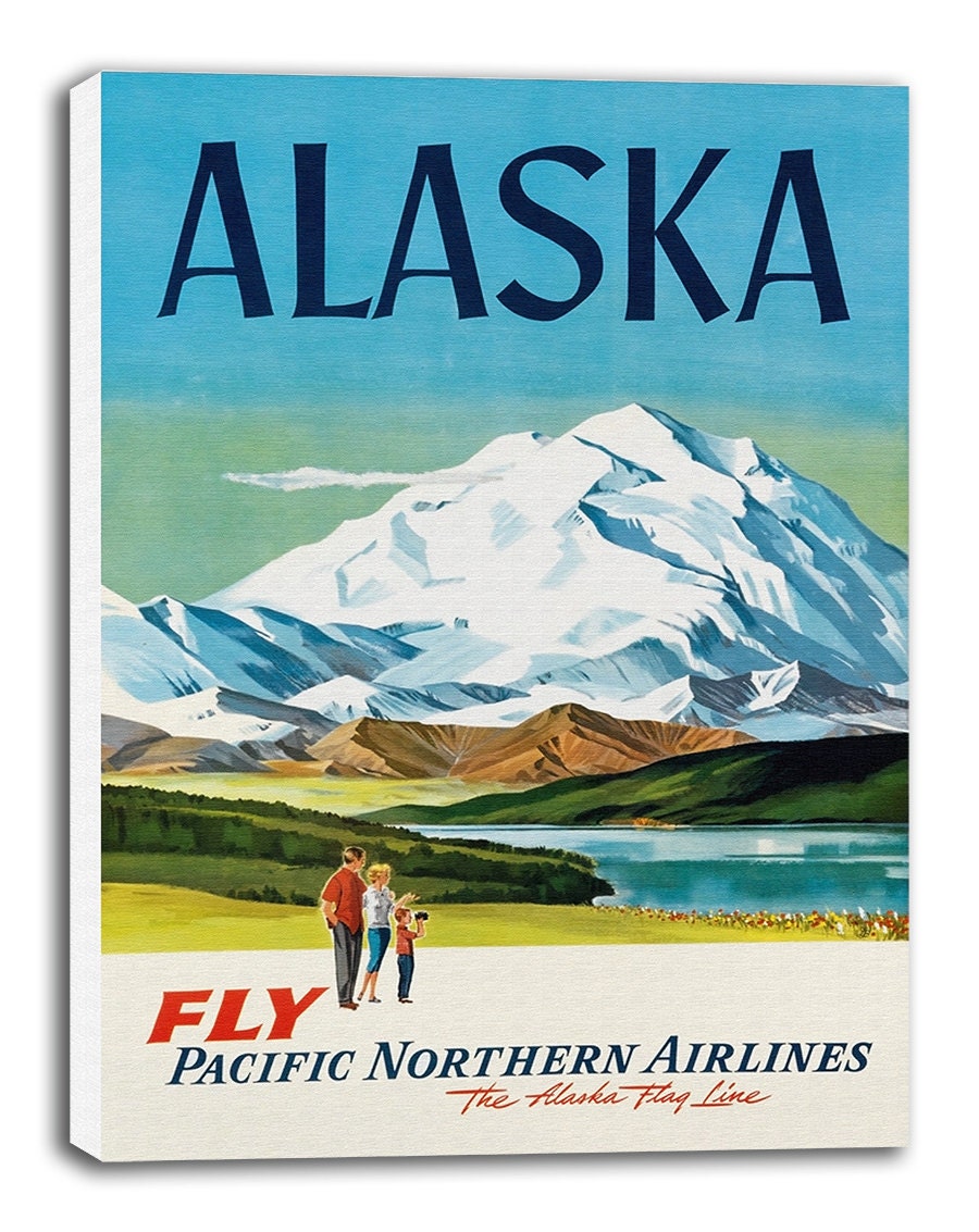 Alaska Art Vintage National Park Poster Print Canvas Hanging | Etsy