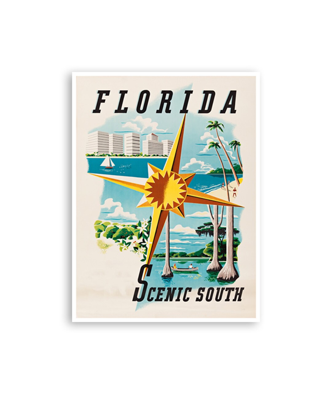 Florida Travel Poster Wall Art Print Gift Hanging Decor Xr3457 - Etsy