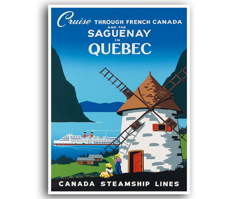 Quebec Print Art Canvas Canada Travel Poster Hanging Wall - Etsy