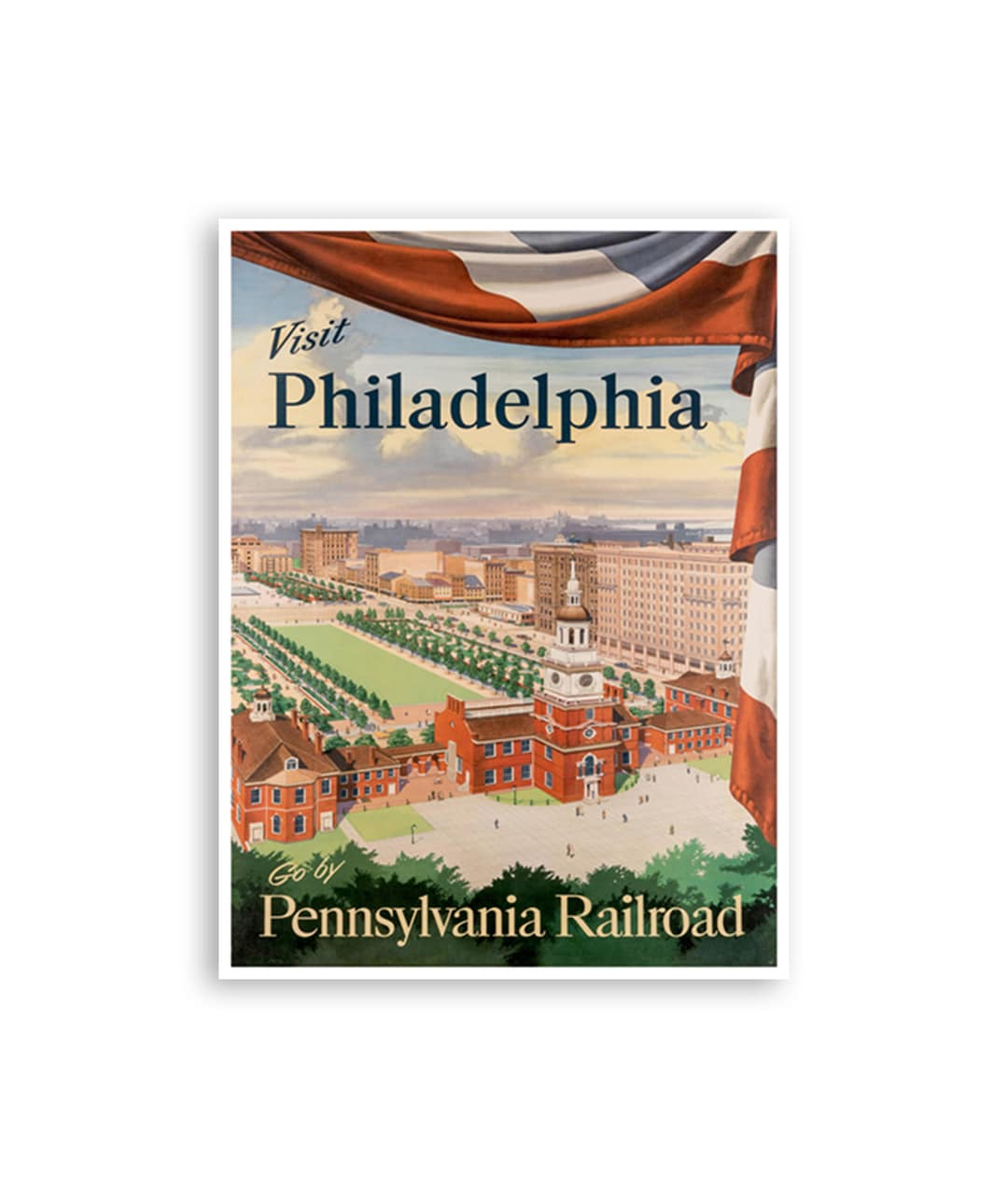 Philadelphia Travel Poster Philly Art Pennsylvania Railroad Print ...