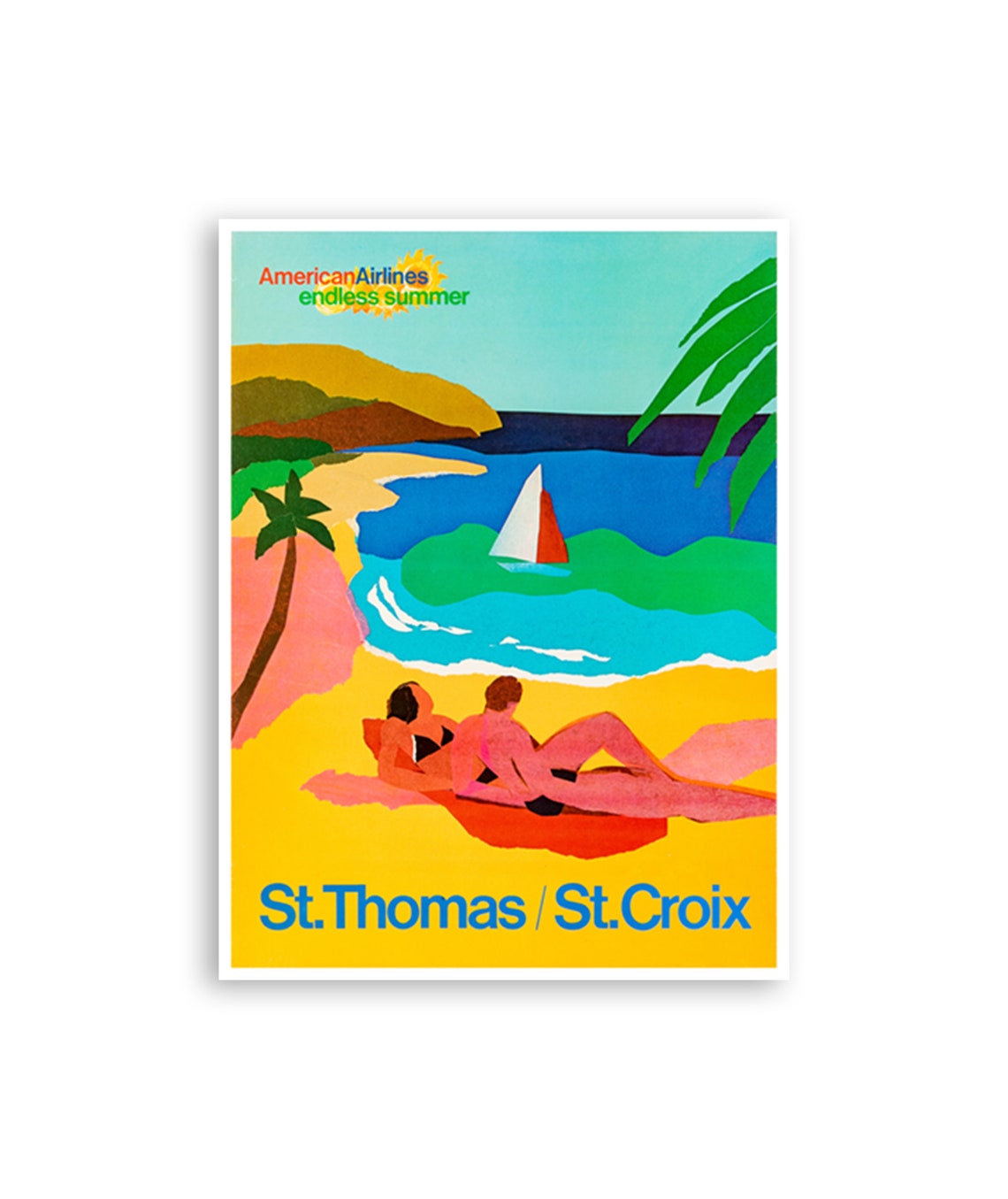 St. Thomas Art St. Croix Caribbean Vintage Poster Print Canvas | Etsy