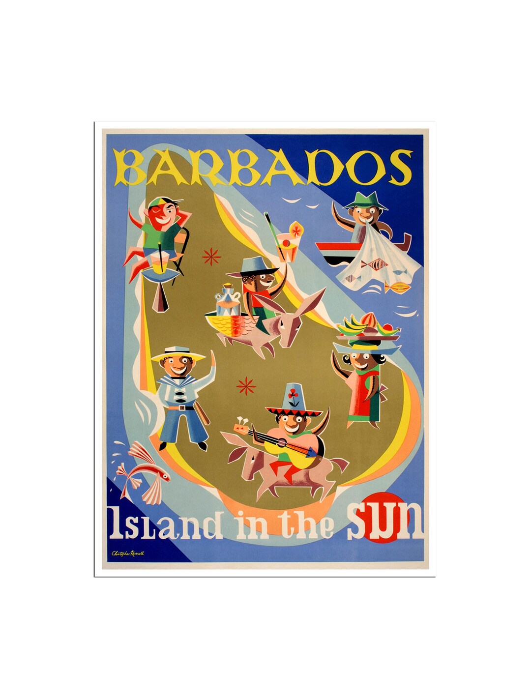 Barbados Art Travel Poster Print Canvas Hanging Wall Decor Xr531 - Etsy