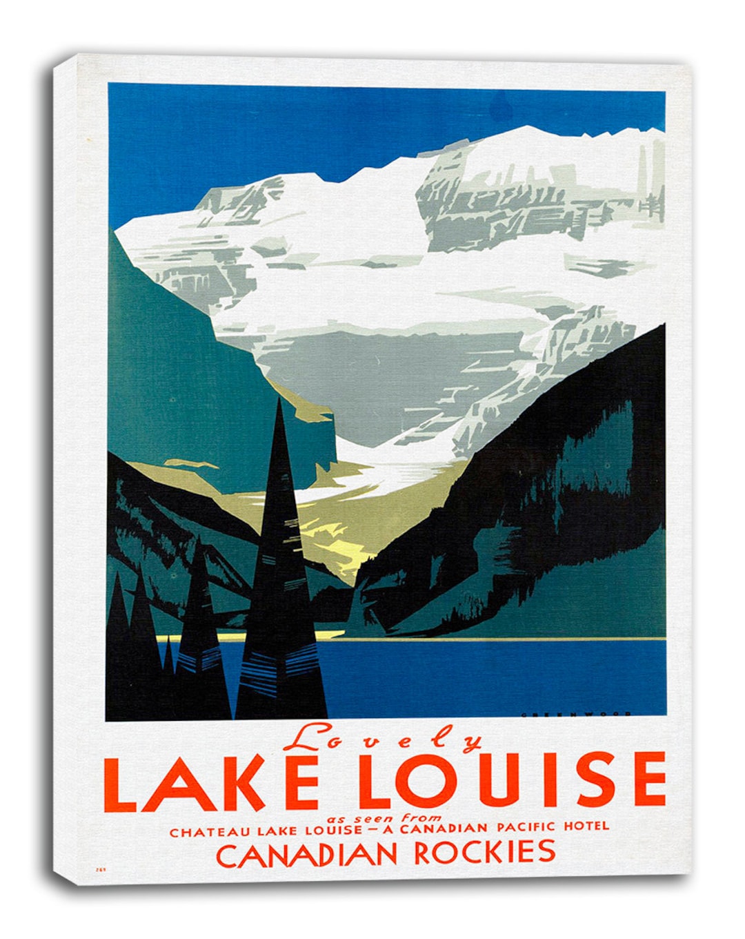 Retro Poster Canada Lake Louise Travel Print Art Gift Hanging Wall ...