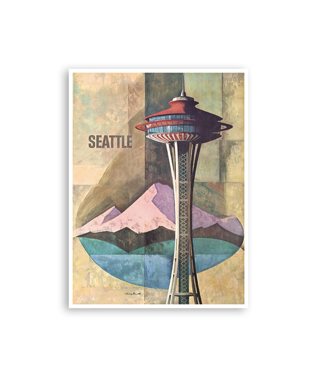 Seattle Travel Poster Washington Wall Art Canvas Print America Xr3654 ...
