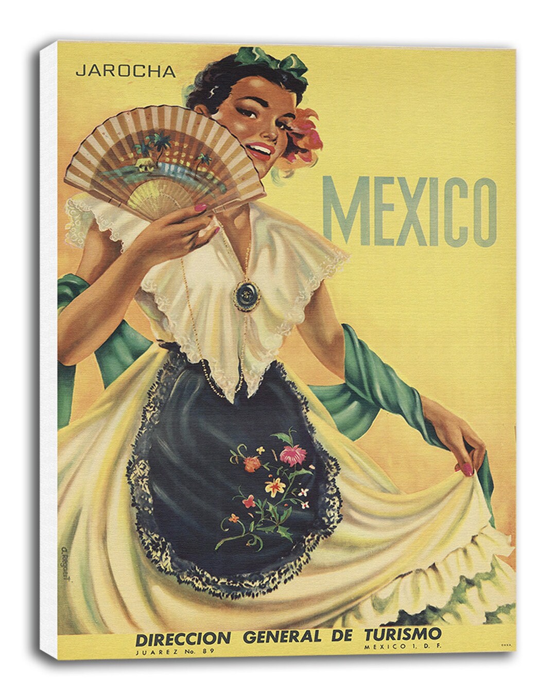 Vintage Art Mexico Travel Poster Print Canvas Hanging Wall - Etsy
