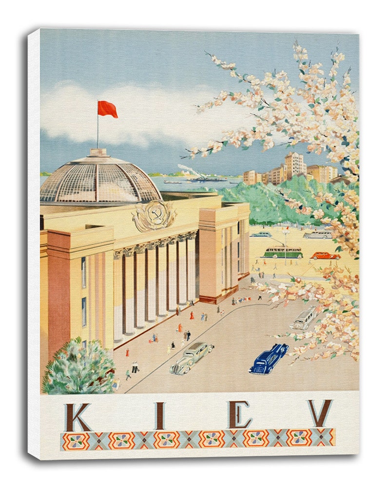 Retro Poster Kiev Ukraine Travel Print Art Gift Hanging Wall - Etsy