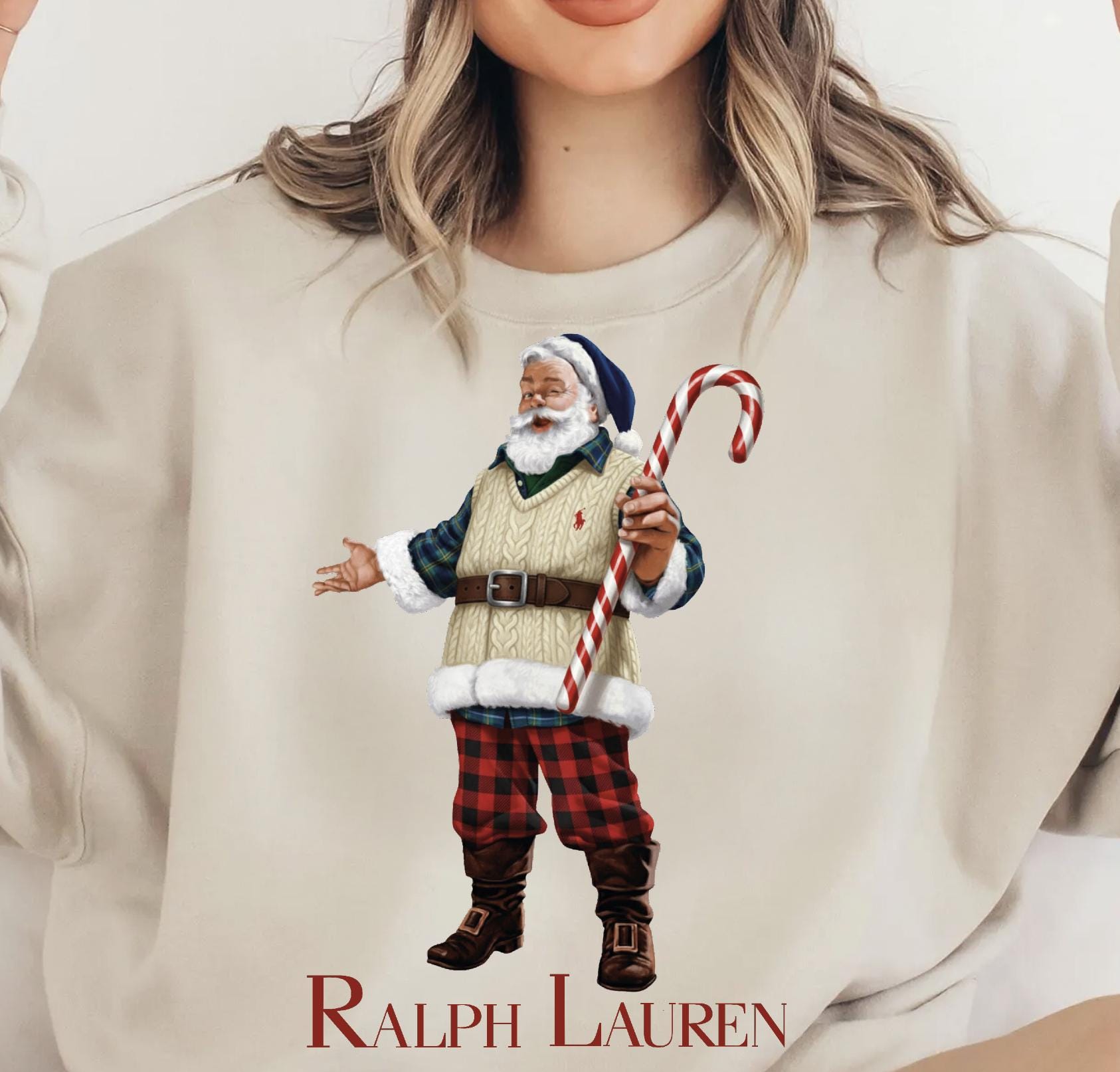 Boujee Vintage Santa Toasting Champagne Ralph Lauren Polo Png Plaid ...