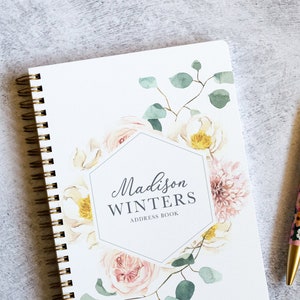 Printed Address Book, Personalized Notebook for Contacts, Perpetual ...