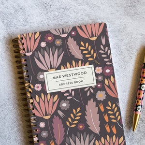 Personalized Address Book With Gold Spiral Binding and Perpetual ...