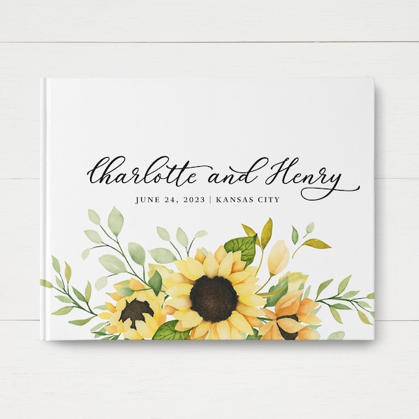 Sunflower Guest Book - Etsy