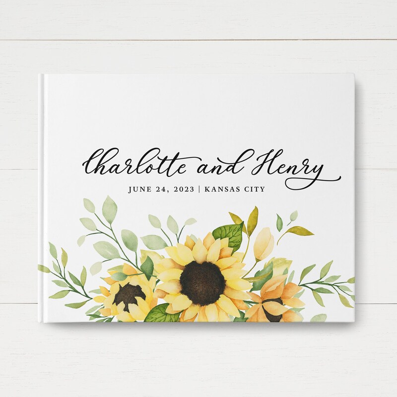 Sunflower Guest Book - Etsy