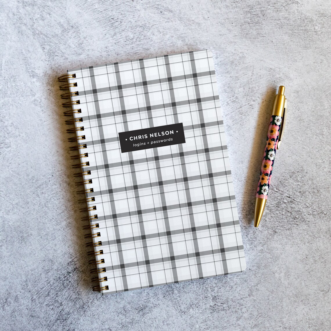 Personalized Password Book Custom Password Keeper Spiral - Etsy.de Personalized Password Book Custom Password Keeper Spiral - Etsy.de