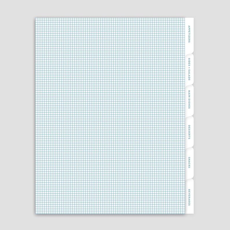 Custom Gingham Binder Dividers: Personalized Index Tabs for Planners - Etsy