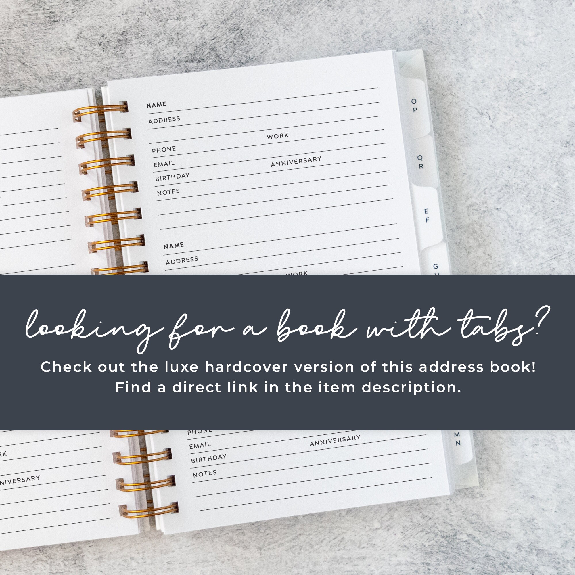 Printed Address Book With Personalized Cover Spiral Notebook - Etsy