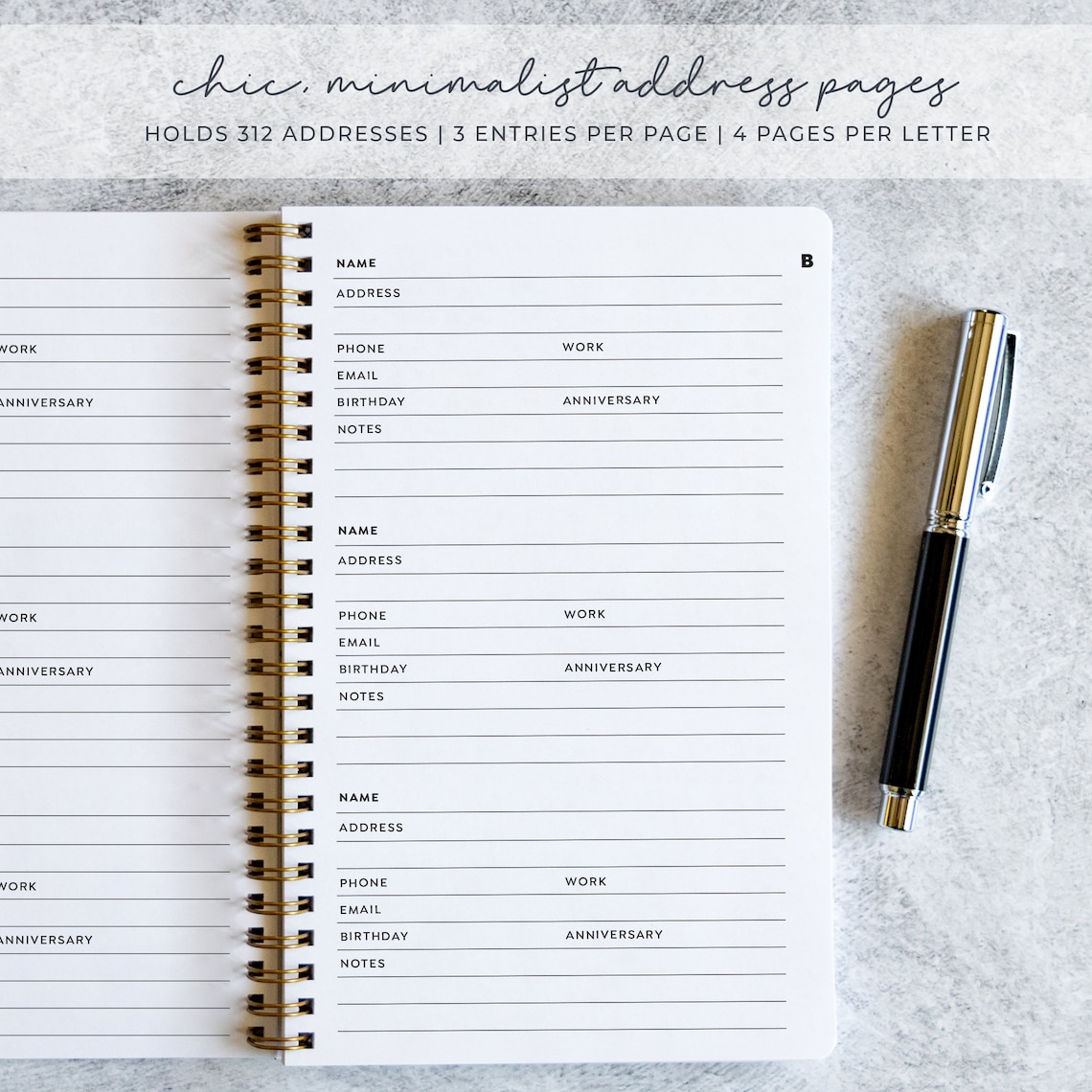 Personalized Address Book With Gold Spiral Binding and - Etsy