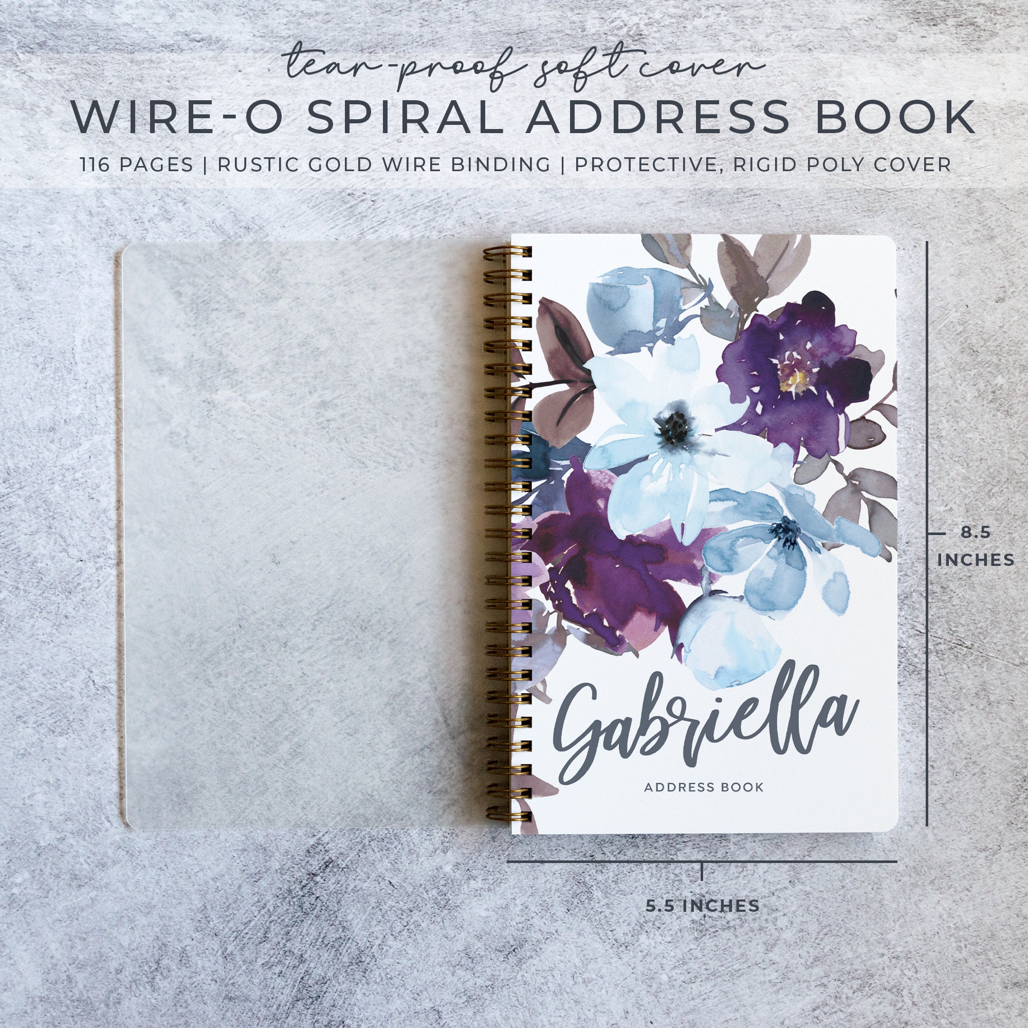 Address & Contacts Book Custom Printed Address Book Gold - Etsy