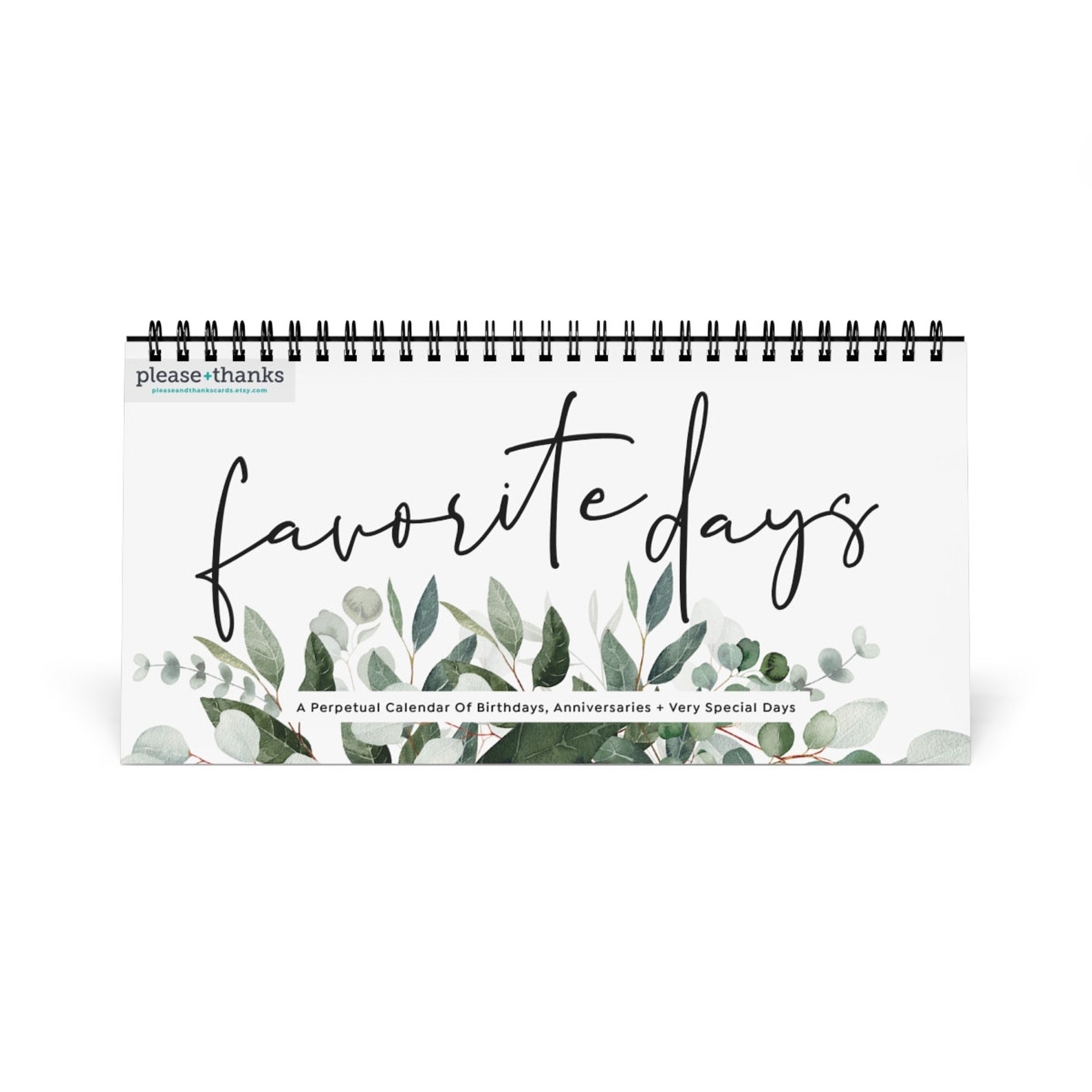 Perpetual Calendar With Stand Spiral-bound Desk Calendar for - Etsy