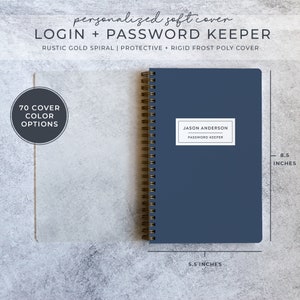 Password Keeper | Personalized Spiral Notebook for Passwords and Logins ...