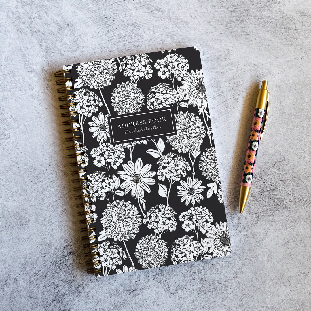Address Book With Personalized Cover, Spiral Notebook for Contacts ...