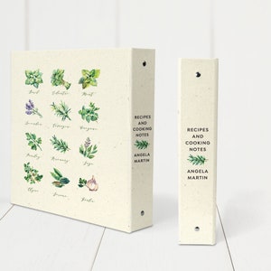Recipe Card Book | Herb Wreath Recipe Card Binder, Personalized Gifts ...