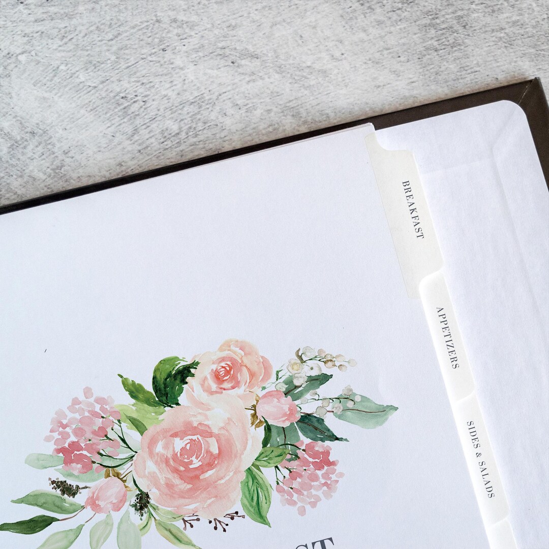 Custom Binder Dividers, Printed Index Tabs Personalized With Your Text ...