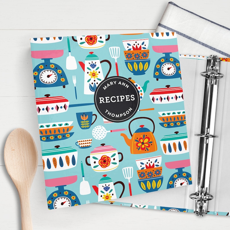 Recipe Binder Personalized 3-ring Binder Refillable Retro - Etsy