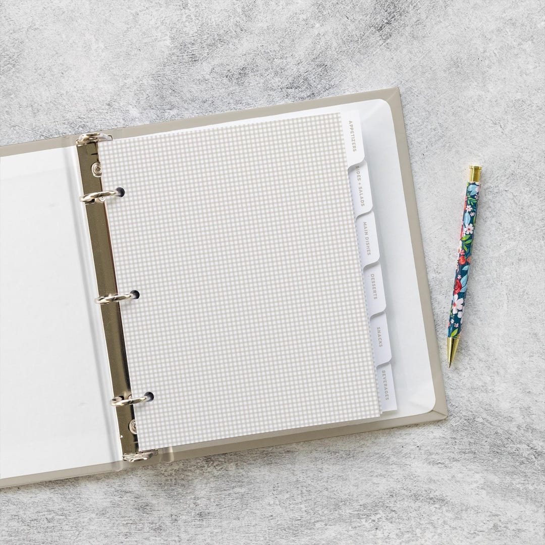Custom Gingham Binder Dividers: Personalized Index Tabs for Planners - Etsy