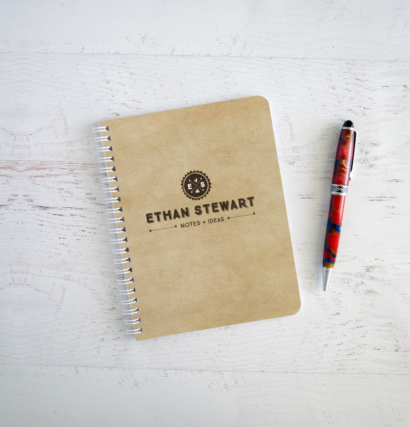 Personalized Notebook Rustic Custom Journal Spiral Notebook Small Note ...