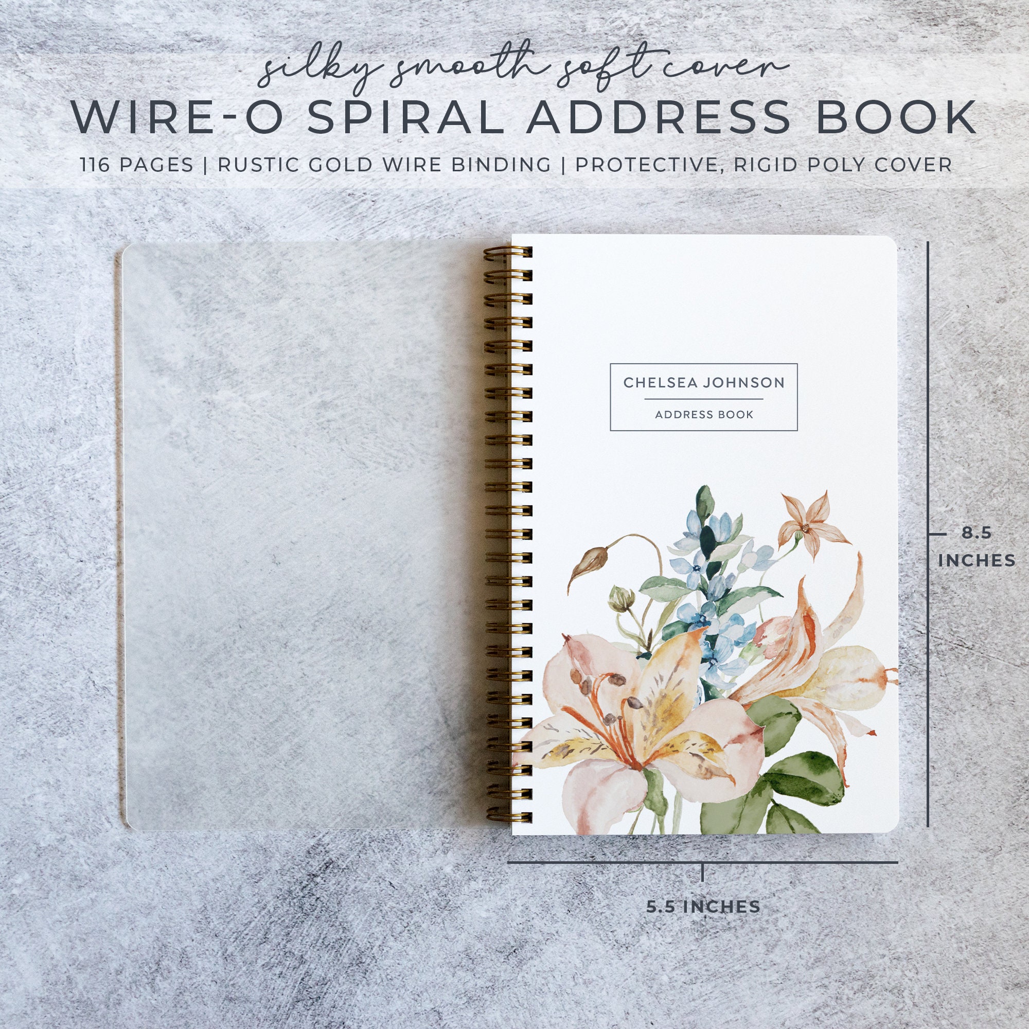 Personalized Address Book Custom Spiral Notebook for - Etsy